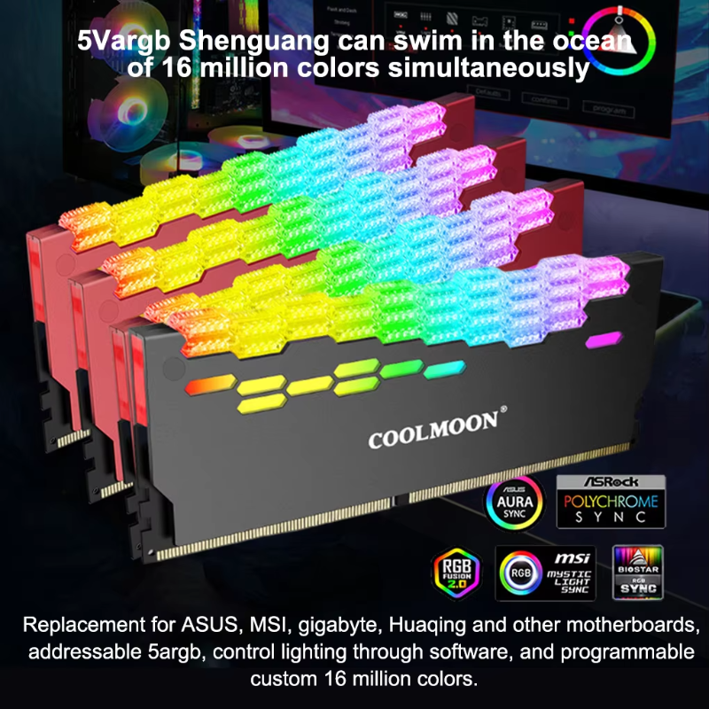 Coolmoon ARGB RAM Heatsink | SL Tech Side