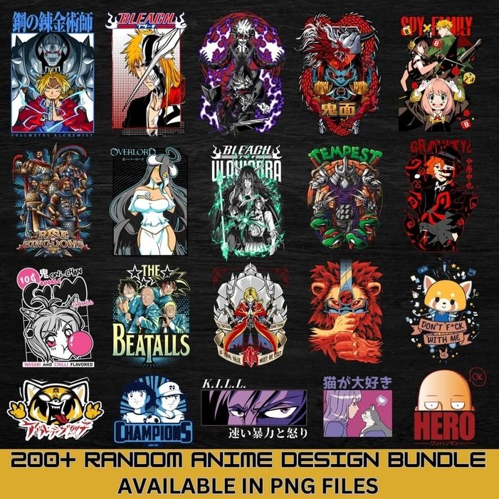 200+ FAMOUS ANIME CHARACTERS DESIGN BUNDLE | Amazing